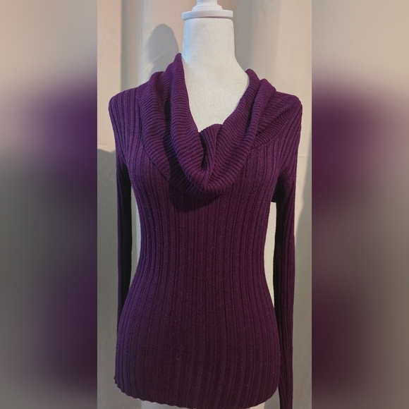 Hooked Up by IOT | Sweaters | Hooked Up By Iot Rich Plum Cowl Neck ...